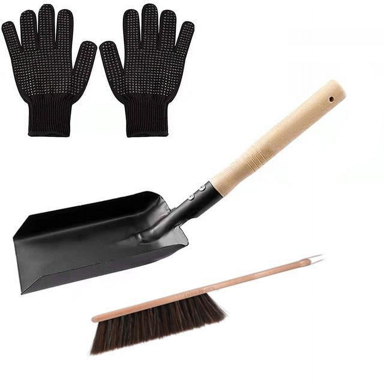 Ash Shovel and Chimney Brush Set - Upgraded Metal Coal Shovel and Stove ...