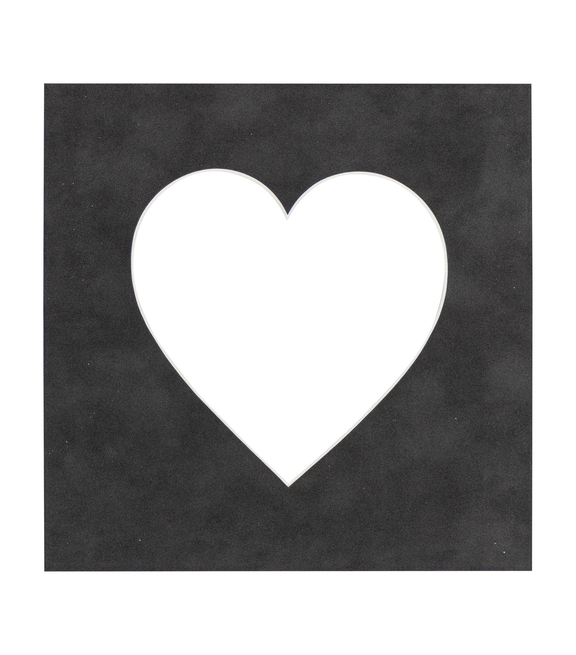 Ash Suede Acid Free 7x7 Heart Picture Frame Mat with White Core Bevel ...
