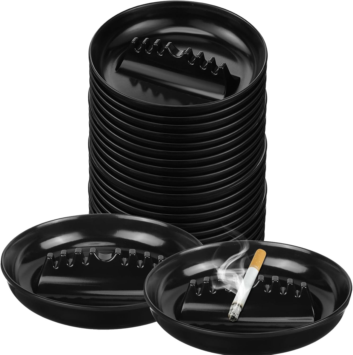 Ash Tray For Cigar Round Tabletop Ashtrays Plastic Ashtray Black ...
