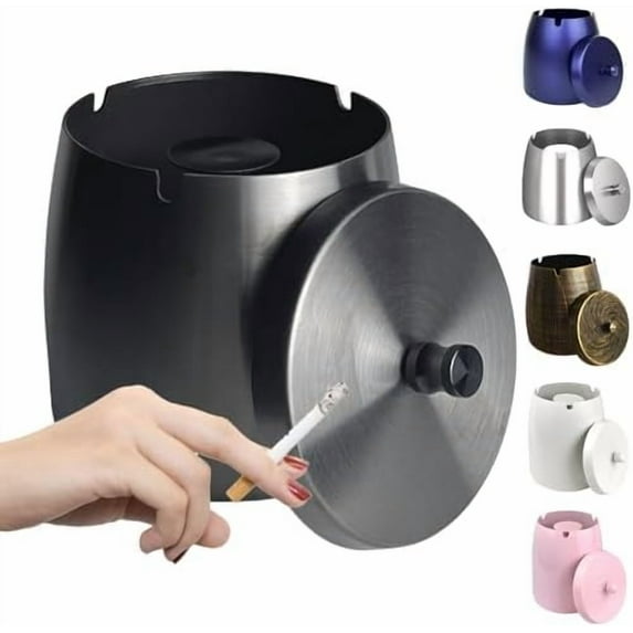 Ash Tray, Large Outdoor Ashtray with Lid, Ashtray for Outside Patio ...