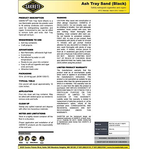 Ash Tray Sand, 50 lb, Black - Walmart.com