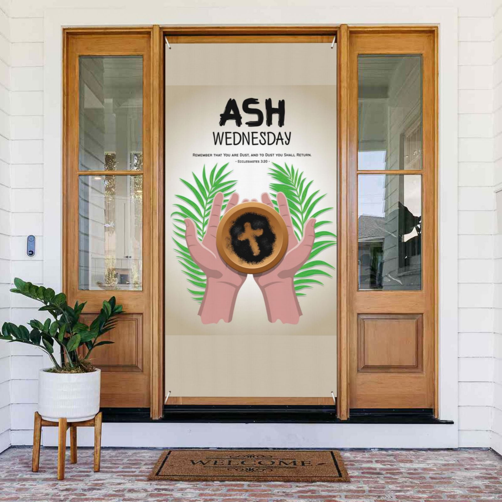 Ash Wednesday Door Cover Decoration Backdrop Banner Porch Sign ...