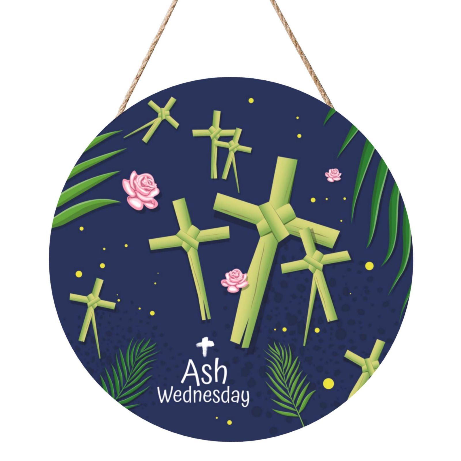 Ash Wednesday Wooden Hanging Sign Ornament Welcome Sign For Front Door ...