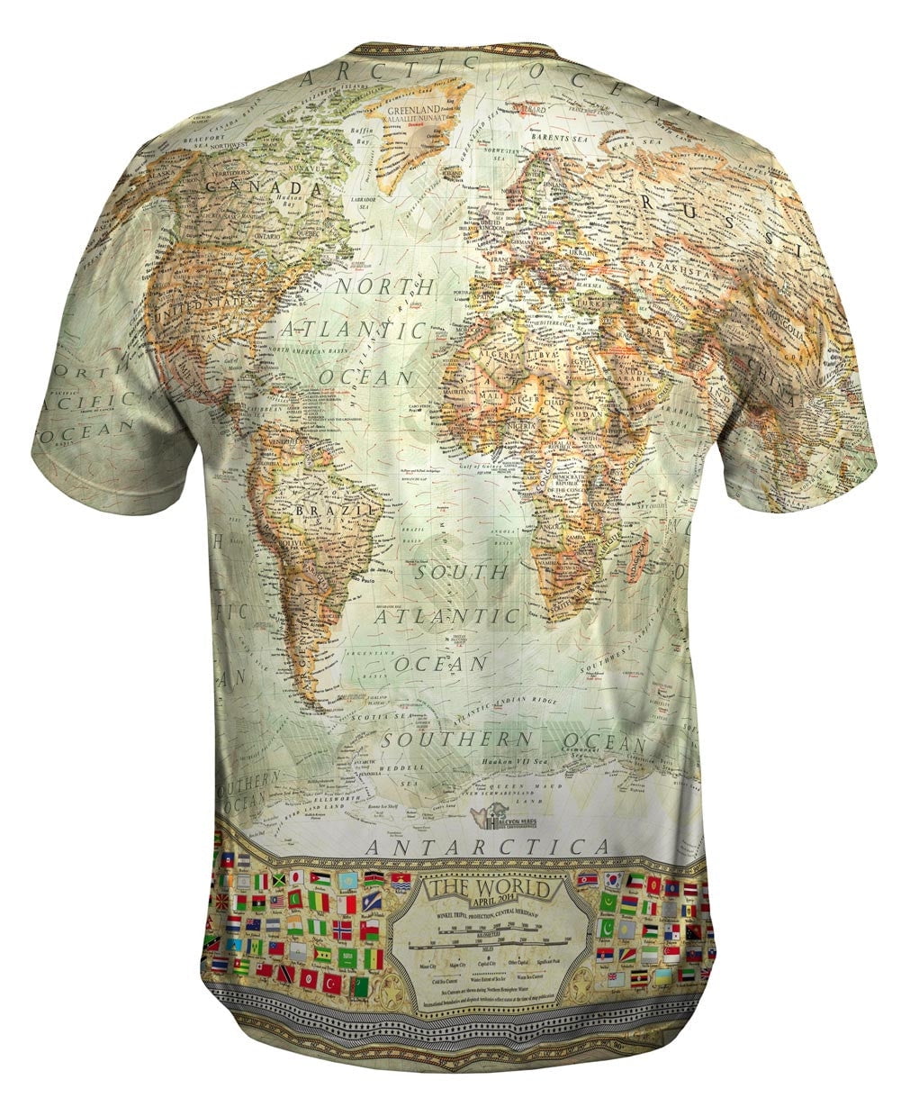 Ash World Map Mens T-Shirt All Over Print - Walmart.com