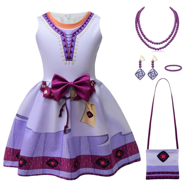 Asha Costume Girls Princess Dress Christmas Cosplay Outfits with ...