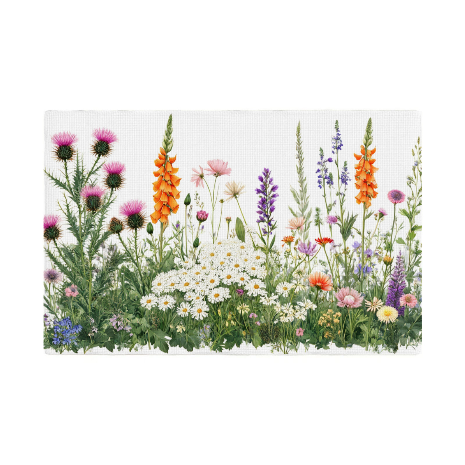 AshasdS Spring Summer Wildflower Linen Table Mats Set of 4 12x18 inch ...