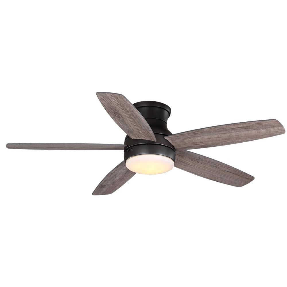 Ashby Park 52 in. White Color Changing Integrated LED Bronze Ceiling ...