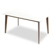Allora 63" Rectangle Solid Wood White Top Dining Table with Walnut Legs ...