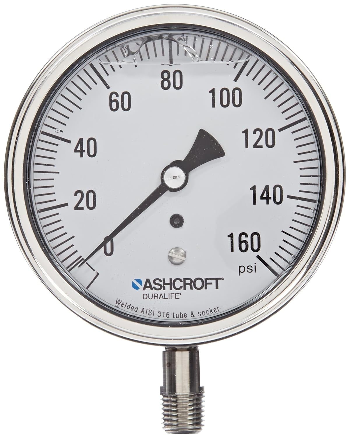 Ashcroft Duralife Type 1009 Stainless Steel Case Glycerin Filled ...