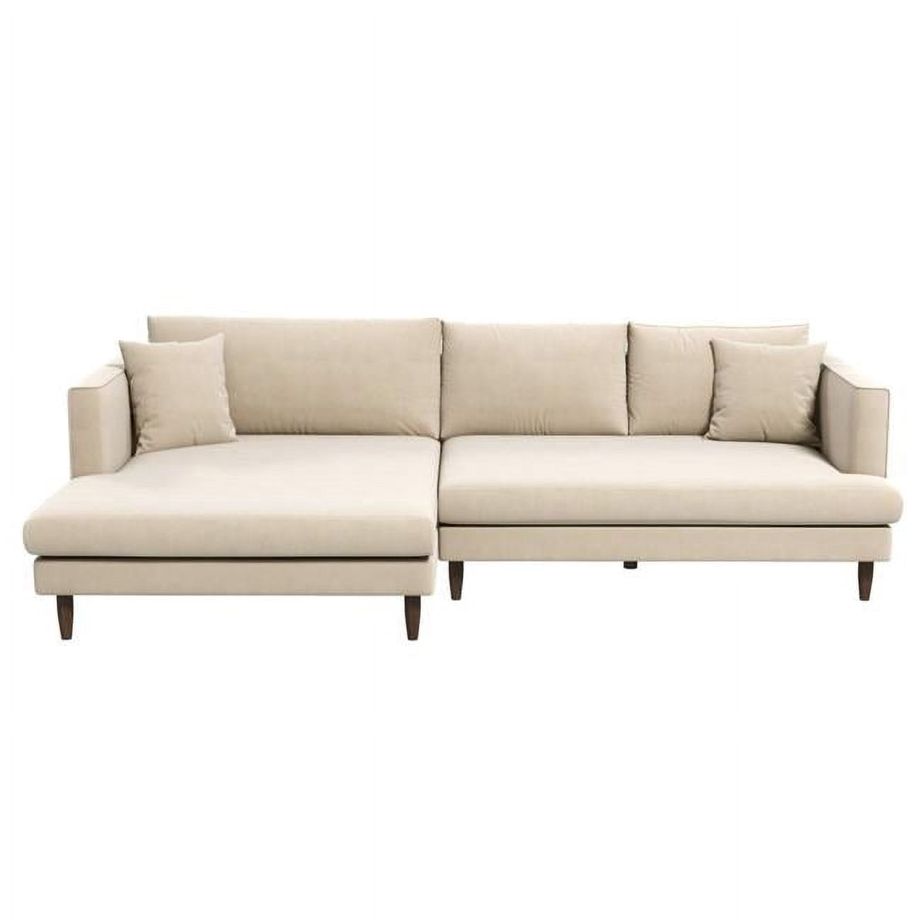Ashcroft Furniture Blake L Shaped Velvet Sectional Left Facing Sofa ...