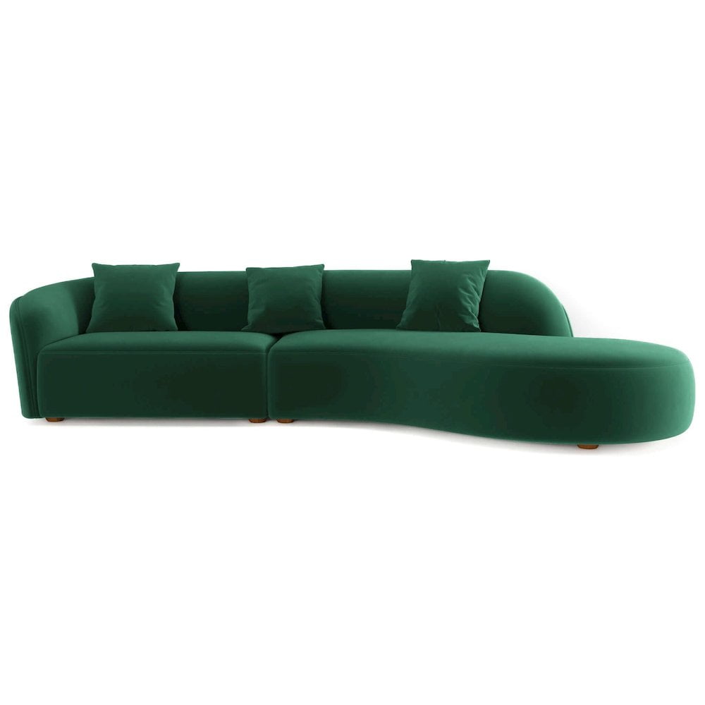 Ashcroft Furniture Elijah Japandi Style Curvy Sectional Sofa 126 ...