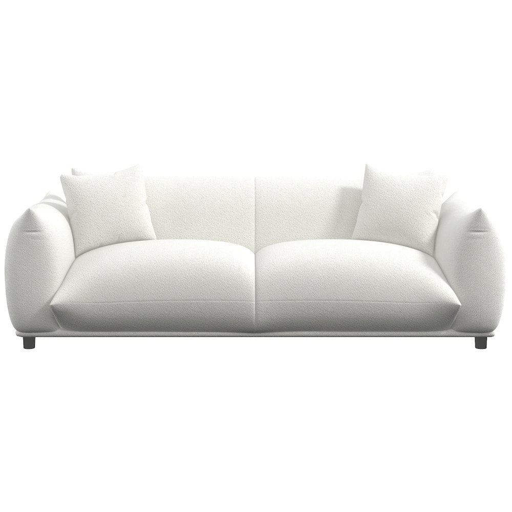 Ashcroft Furniture Emma Mid Century Modern Luxury Cream Boucle Sofa ...