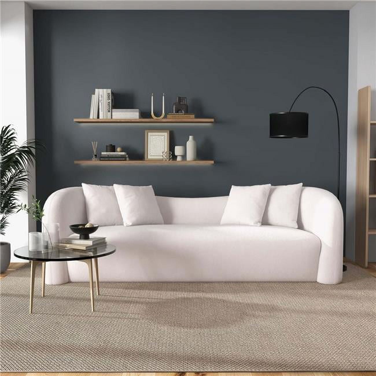 Ashcroft Furniture Mason Mid Century Modern Luxury Tight Back Curvy ...