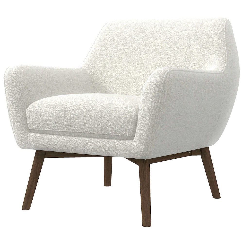 Ashcroft Furniture Panom White Boucle Lounge Chair - Walmart.com