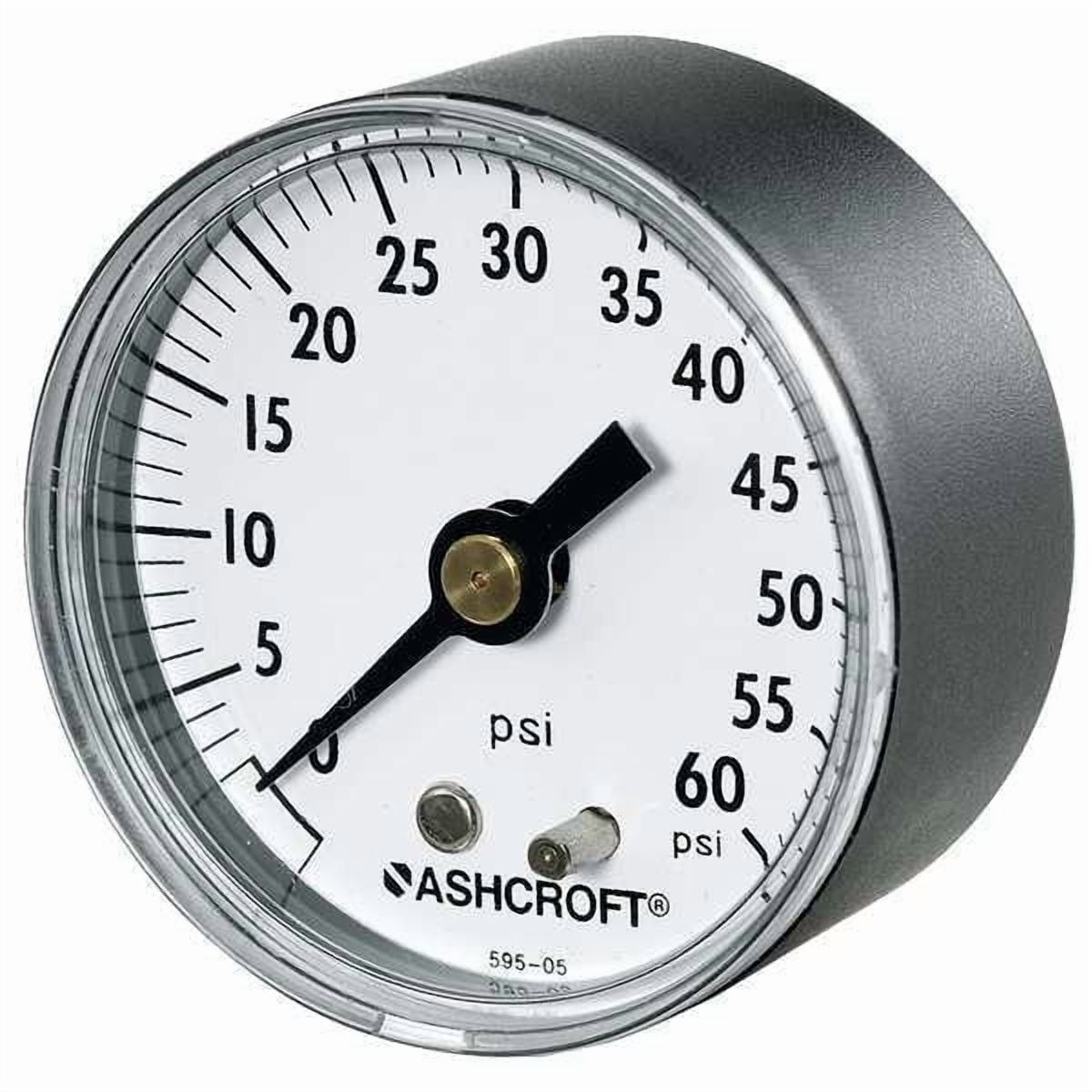 Ashcroft Gauge,Pressure,0 to 300 psi,Back,ABS 25W1005PH02B300 ...