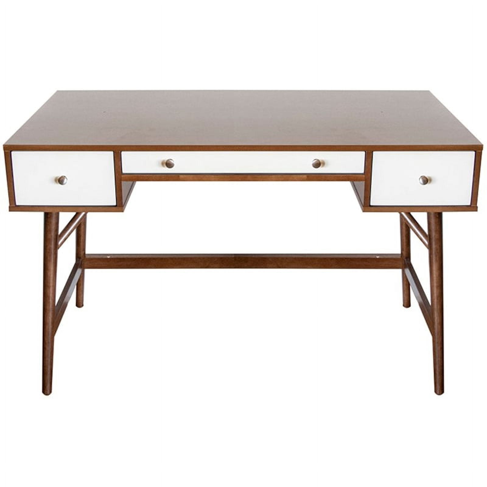 Ashcroft Wood Mid-Century Modern Rectangular Desk in Walnut - Walmart.com