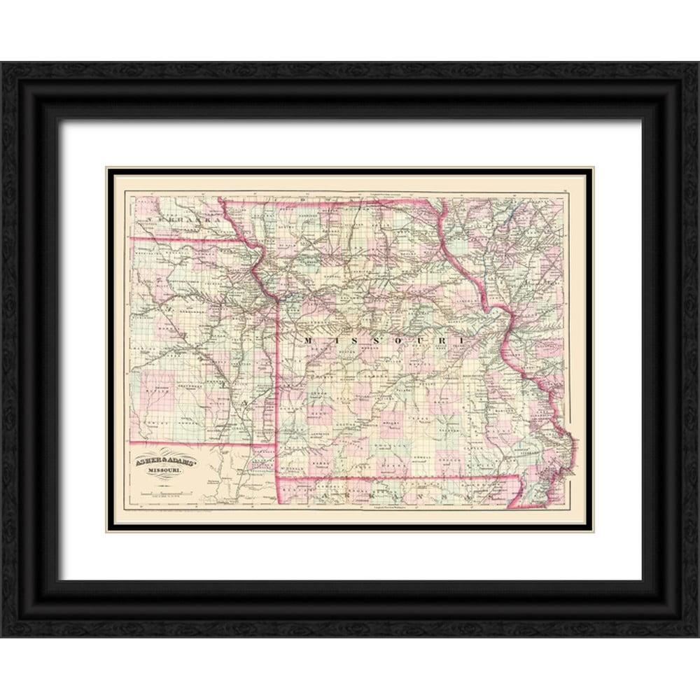 Asher 18x14 Black Ornate Wood Framed with Double Matting Museum Art ...