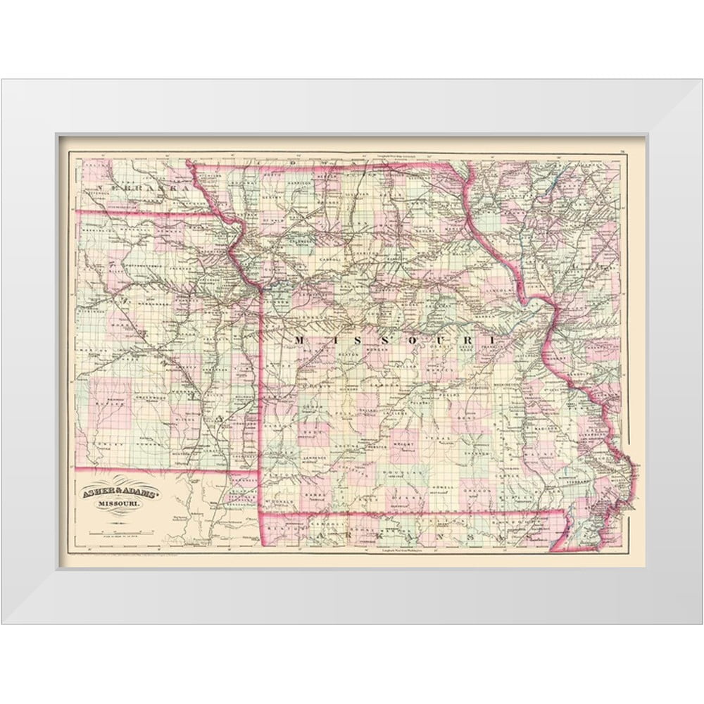 Asher 24x19 White Modern Wood Framed Museum Art Print Titled - Missouri ...