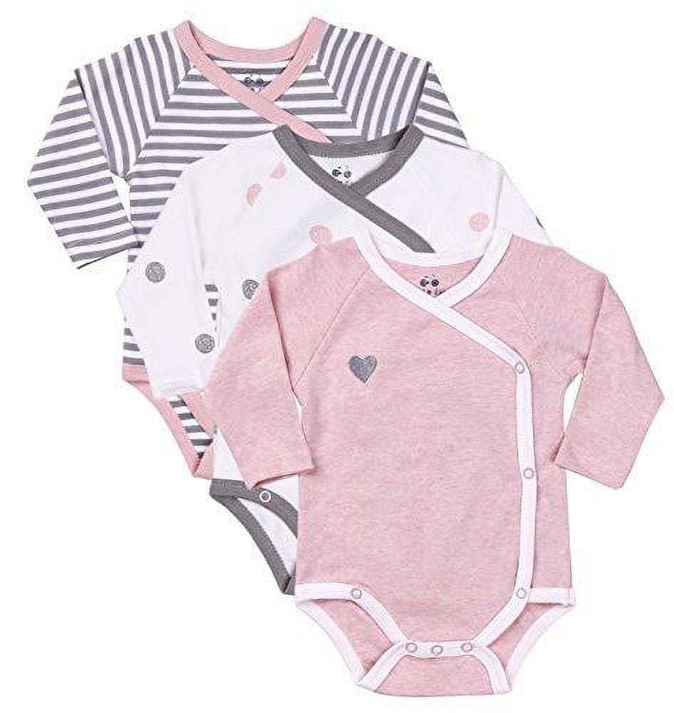 Asher & Olivia Baby Kimono Side Snap Onesies 3 Pc Girl Long Sleeve ...