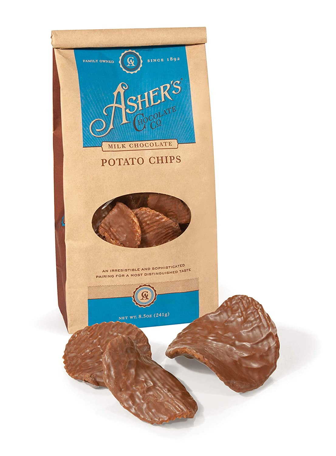 Asher's Milk Chocolate Covered Potato Chips, Kosher, Family-Owned Since ...
