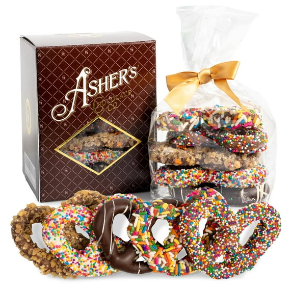 Asher's Chocolates, Chocolate Covered BCF26 Pretzels Gift Basket ...