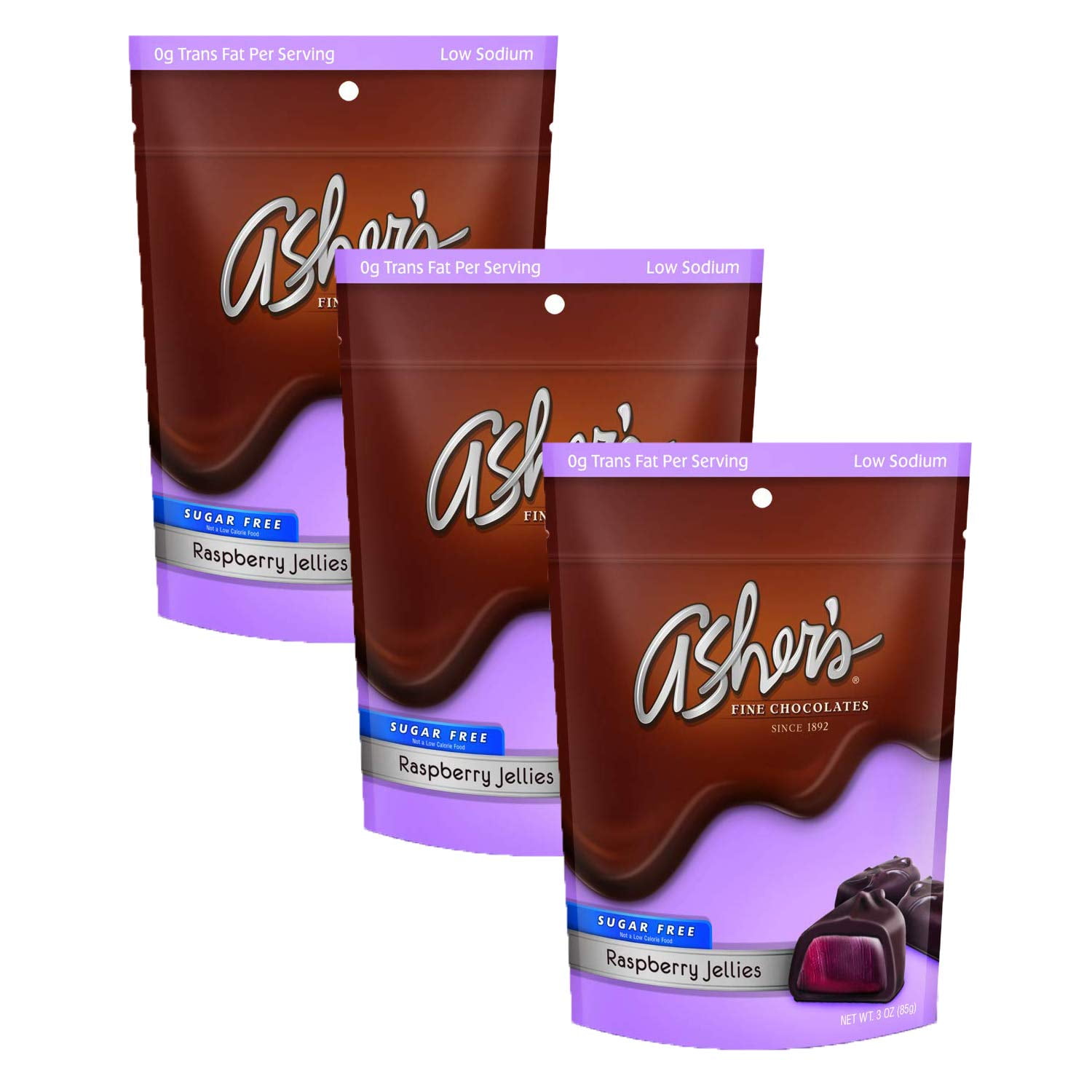 Asher's Chocolate, Sugar Free Dark Chocolate Raspberry Jellies ...