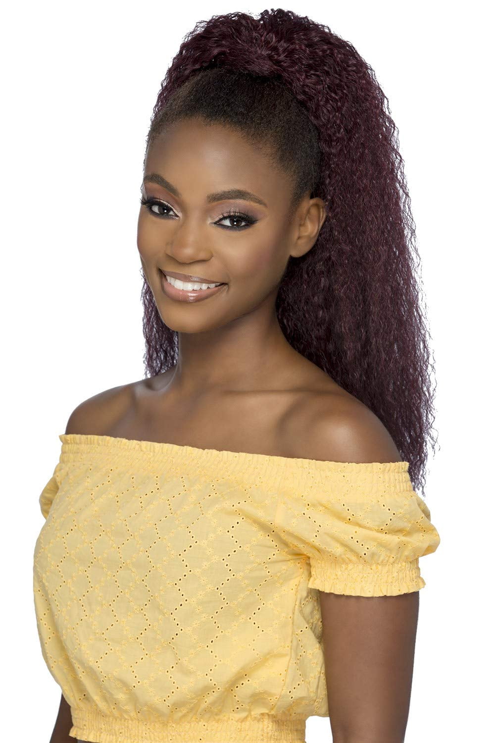 Asherah Pocket Bun Ponytail Color 4 - Vivica Fox Wigs 22" Length Loose ...