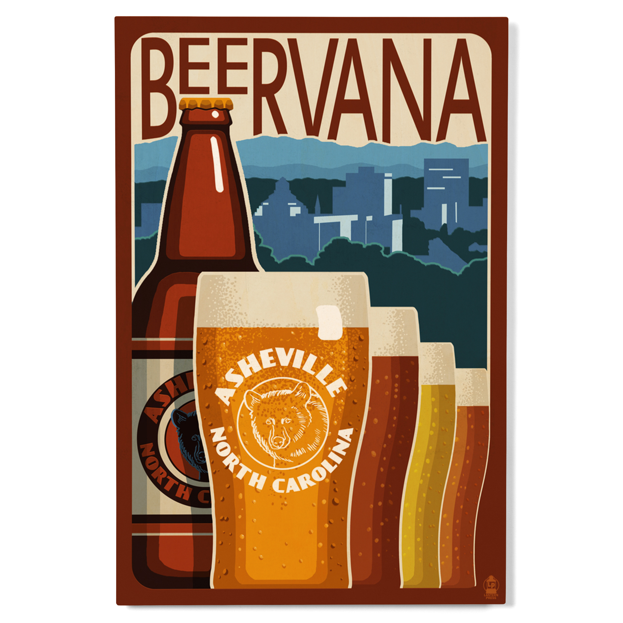 Asheville, North Carolina, Beervana Birch Wood Wall Sign (12x18 Rustic ...