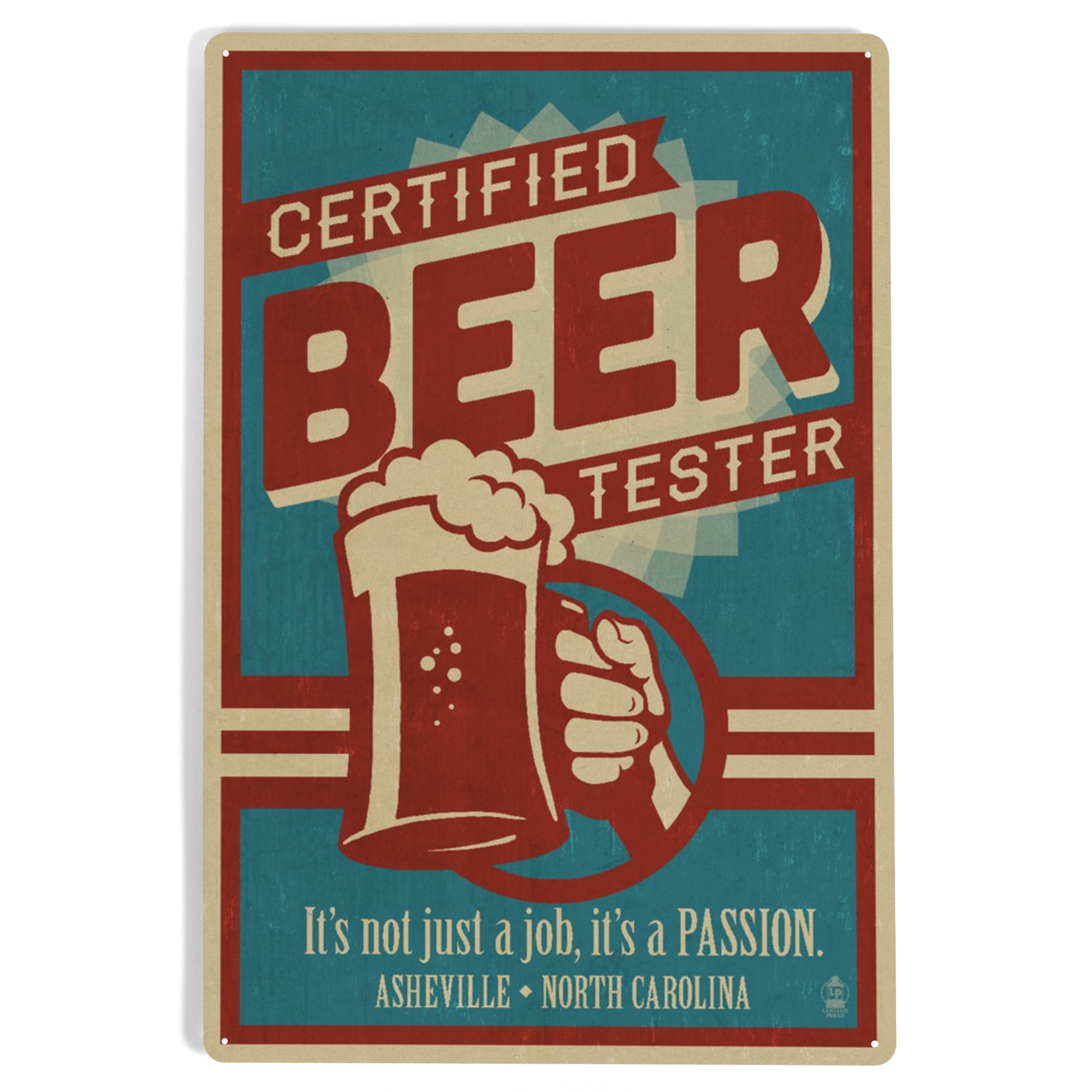 Asheville, North Carolina, Certified Beer Tester (12x18 Aluminum Art ...
