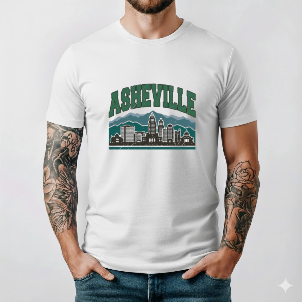 Asheville North Carolina Skyline Blue Ridge Mountains Vintage Retro for Asheville North Carolina Skyline Blue Ridge Mountains Vintage Retro for