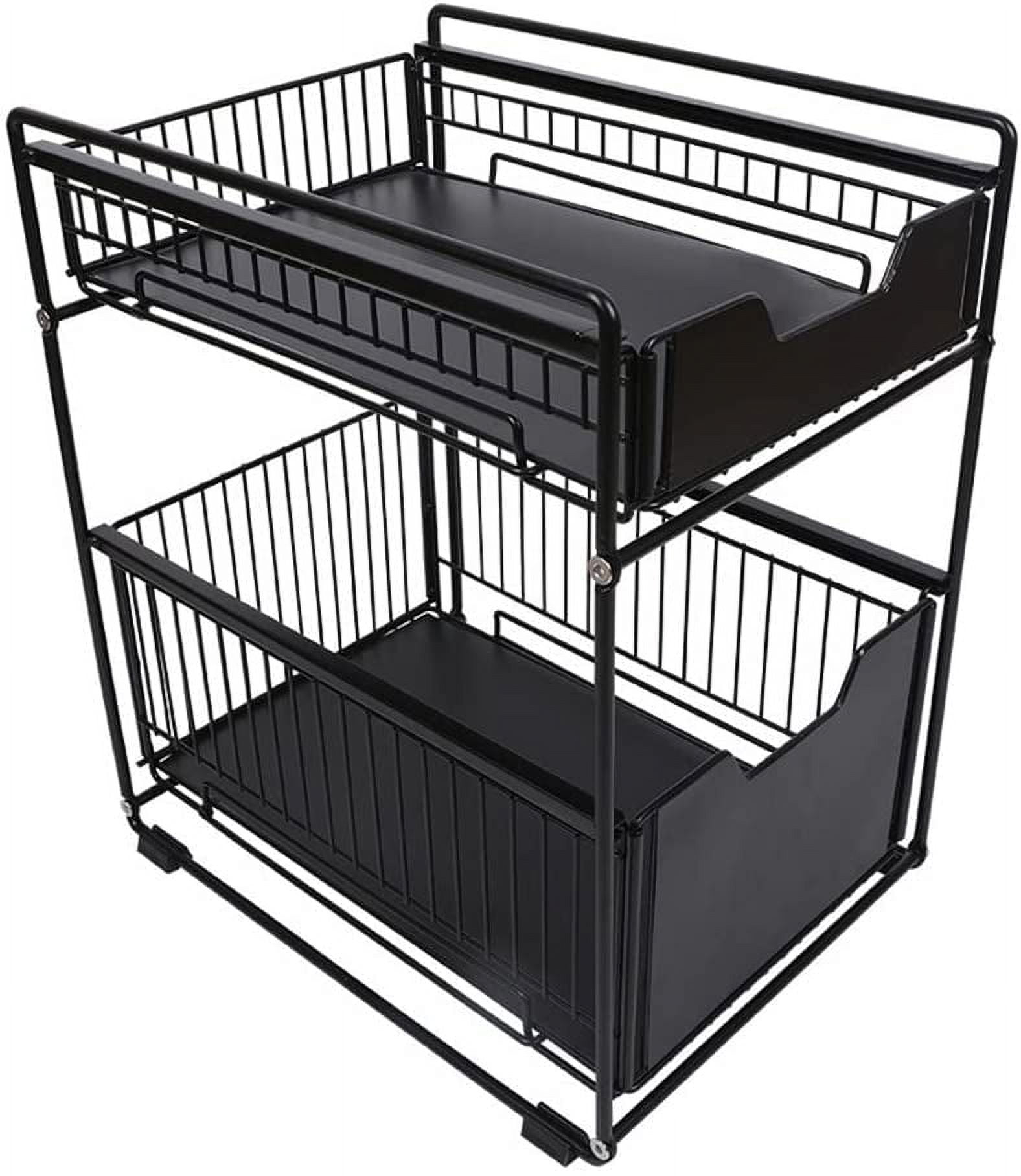 Ashfly Stackable 2-Tie Under Sink Cabinets Organizer with Sliding ...