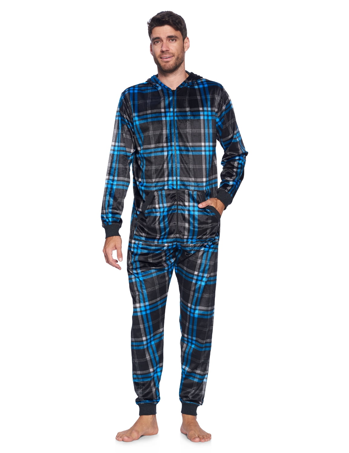 Ashford & Brooks Men's Adult Mink Fleece Hooded One-Piece Union Suit ...