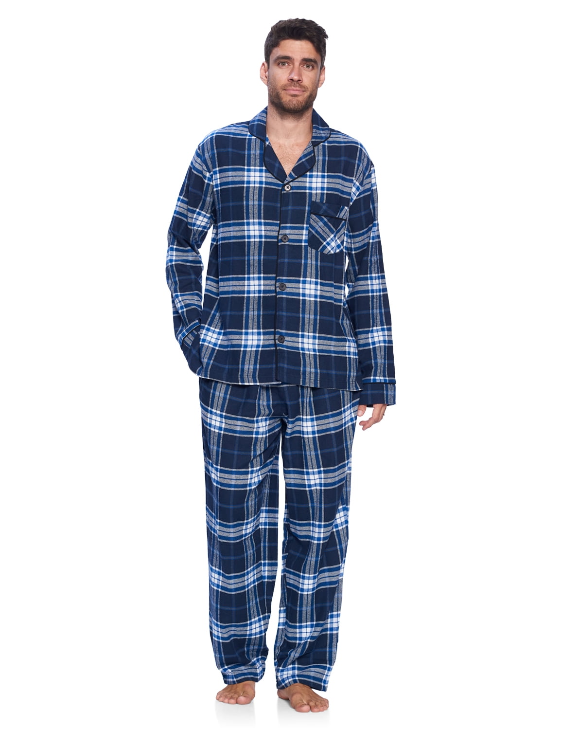 Ashford And Brooks Mens Flannel Plaid Pajamas Long Pj Set