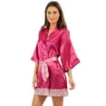 Ashford & Brooks Women's Satin Kimono Bridesmaid Short Robe - Silky ...