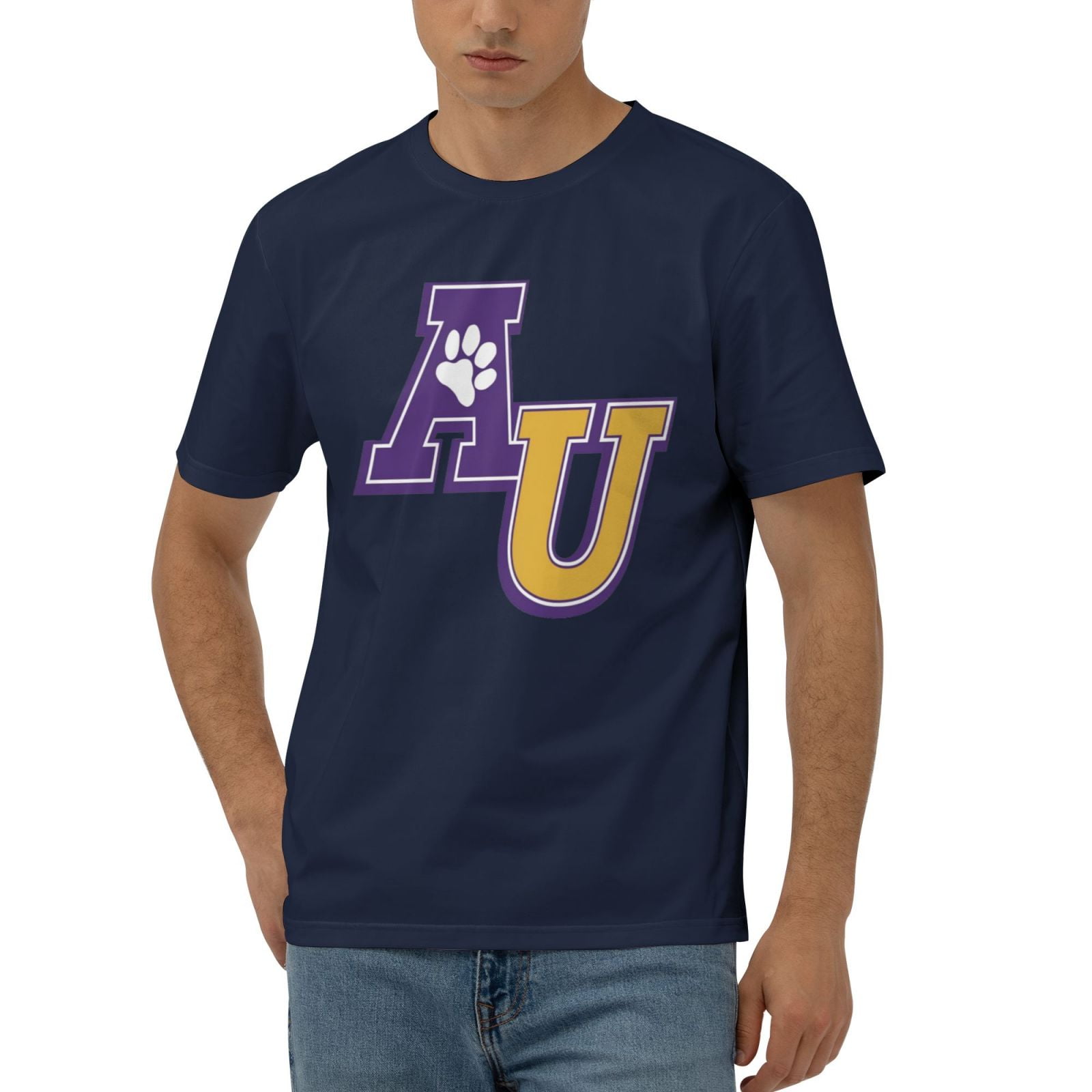 Ashford University Logo Men'S 170g Combed Cotton Short Sleeve T-Shirt ...