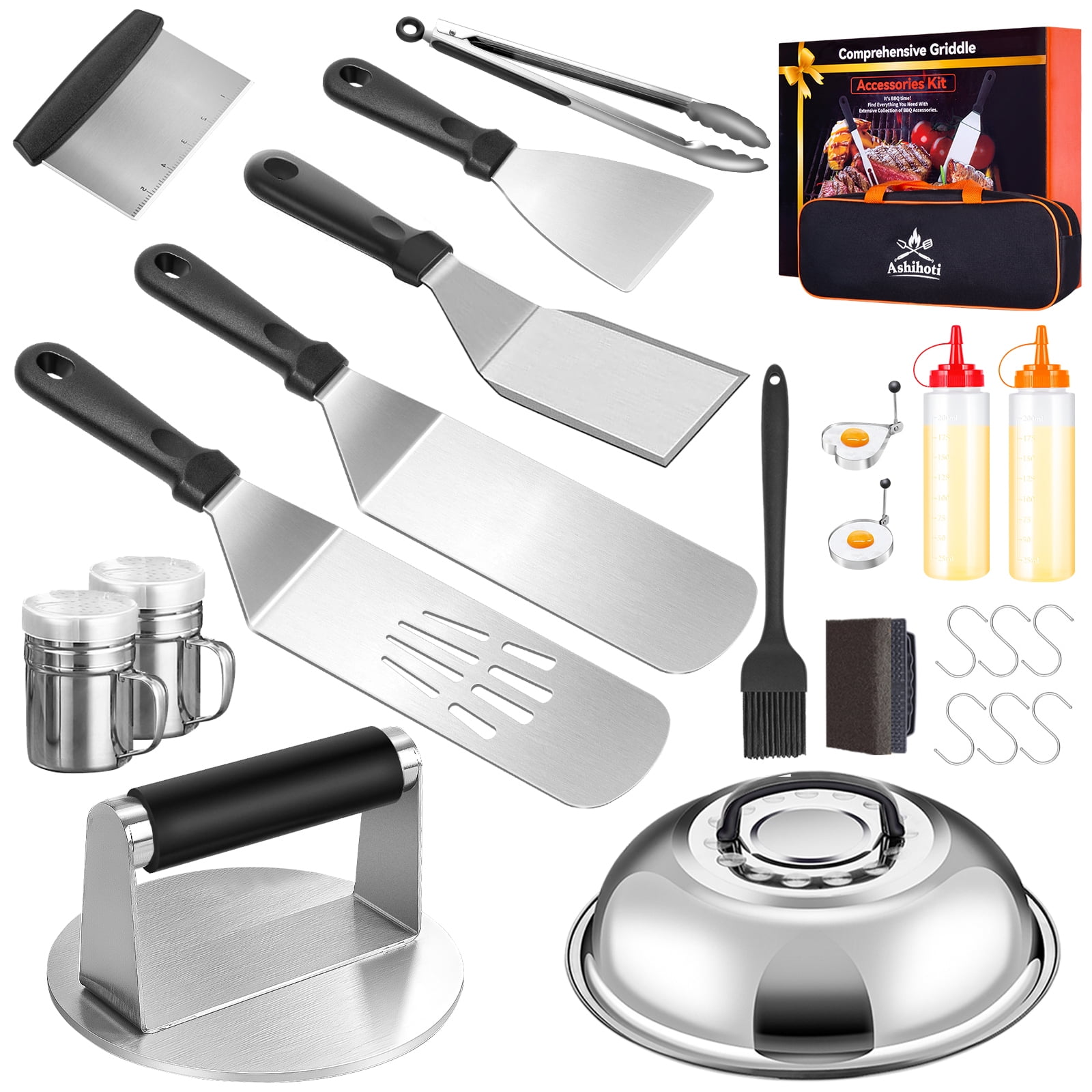 Ashihoti BBQ Grill Tool Kit: 23-Piece Griddle Accessories Set with ...