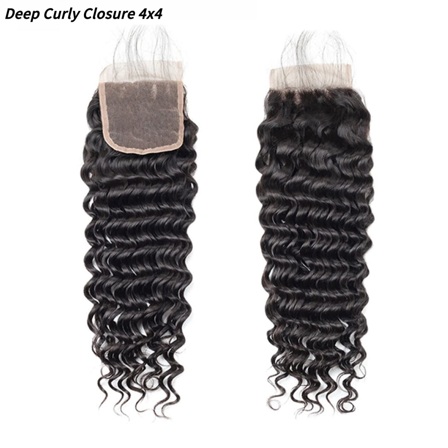 Ashine 4x4 Inch HD Hybrid Lace Closure 100% Human Hair Wig Deep Curly ...