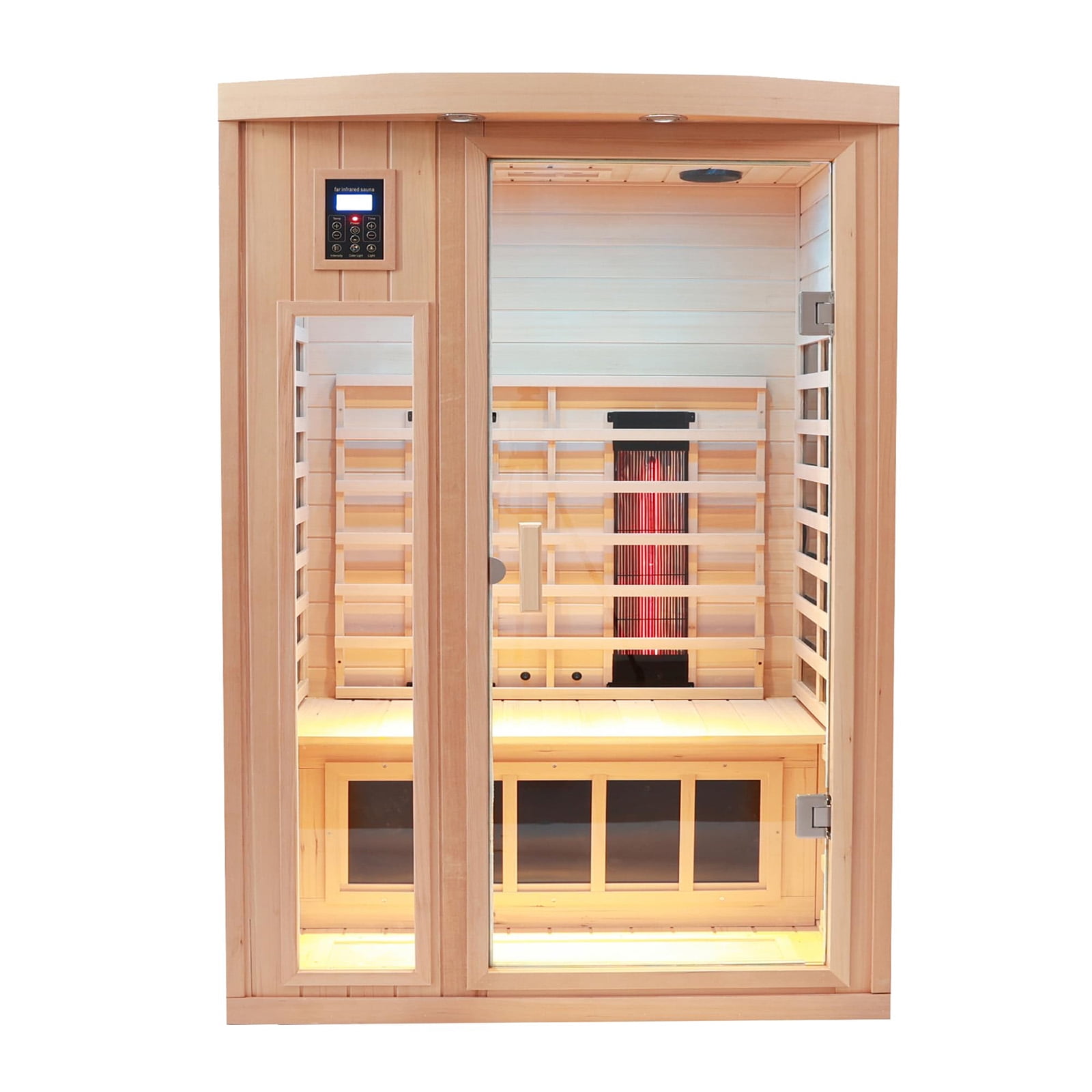 Ashion 2 Person Far Infrared Hemlock Saunas Room 2 In 1 Indoor Ceramic Infrared Sauna With Low ...