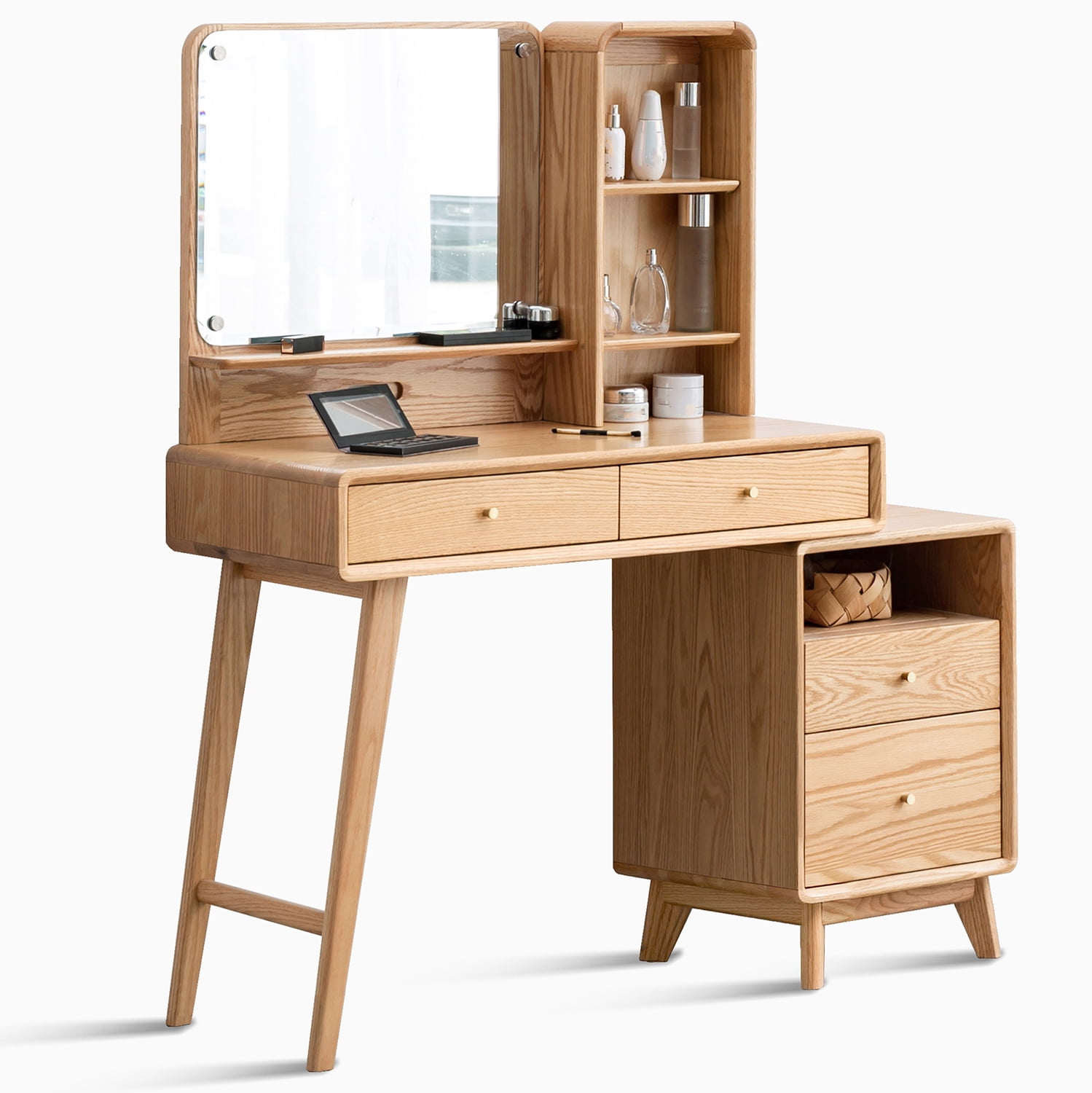 Ashion Makeup Vanity Desk with Drawers Mirror Makeup Dressing Table ...
