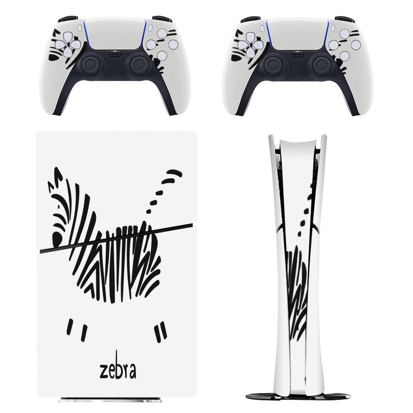 Ashion Zebra PS5/PS5 Slim Digital Disc Skin Sticker For Console And ...
