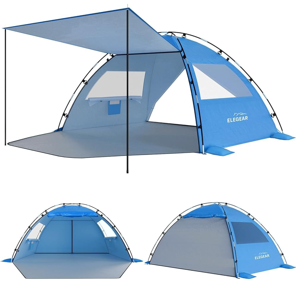 Aship Beach Tent for 4-5 Person, UPF 50+ Sun Shelter with 360 ...