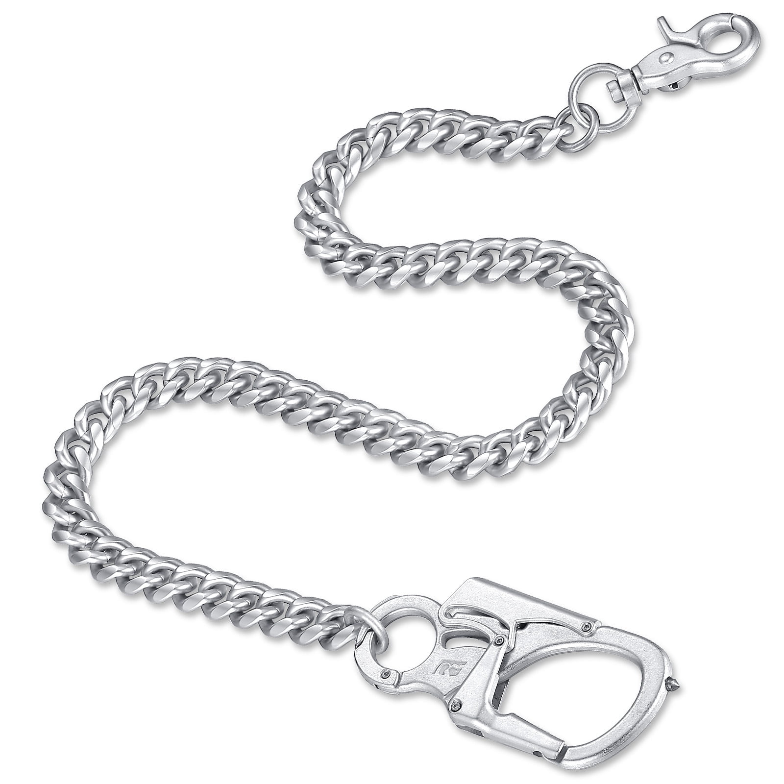 Ashir Men's Wallet Chain with Locking Carabiner Clip, Tungsten Steel ...