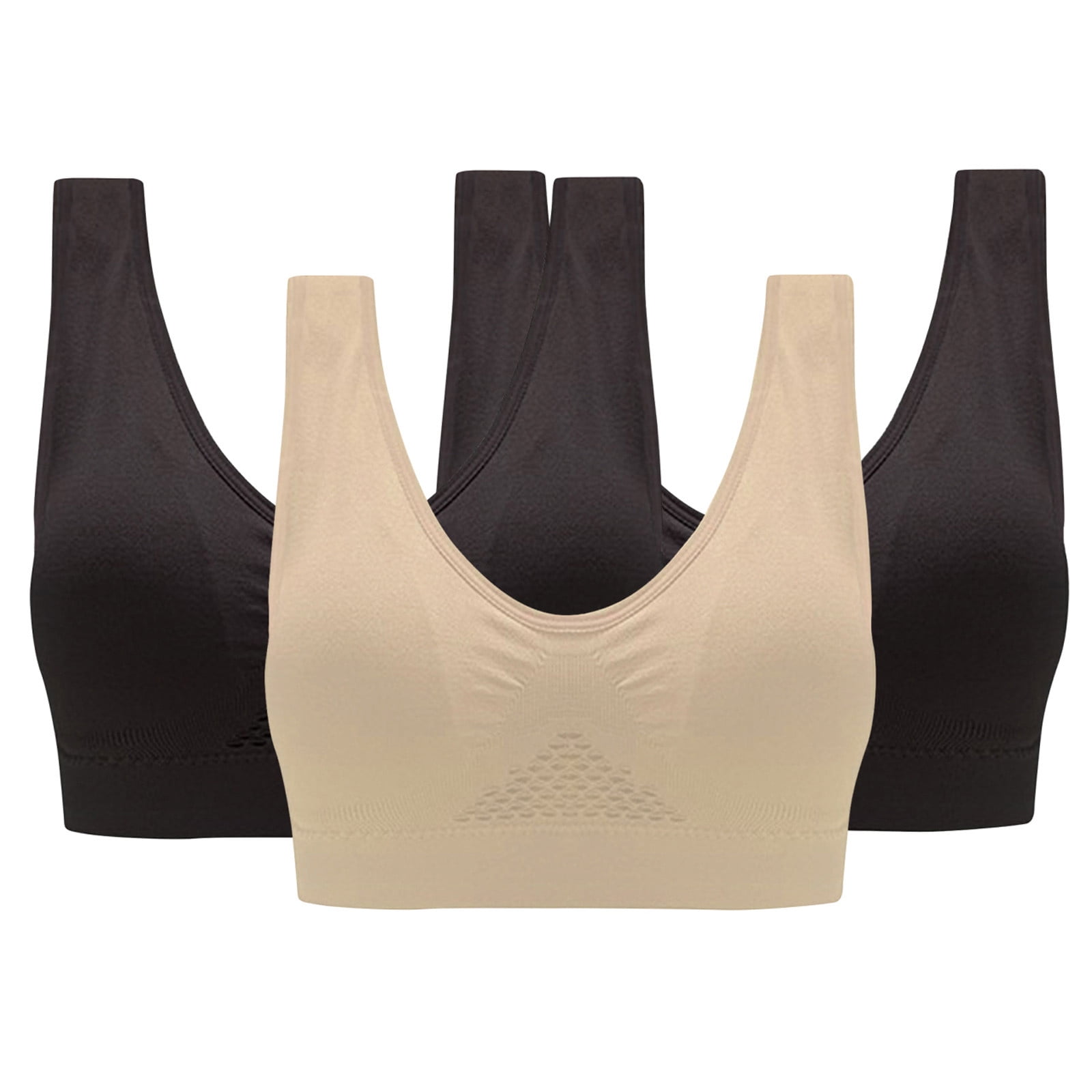 Ashirexll Bras for Women Fixed Cup Front Button Bra No Steel Ring Bra ...