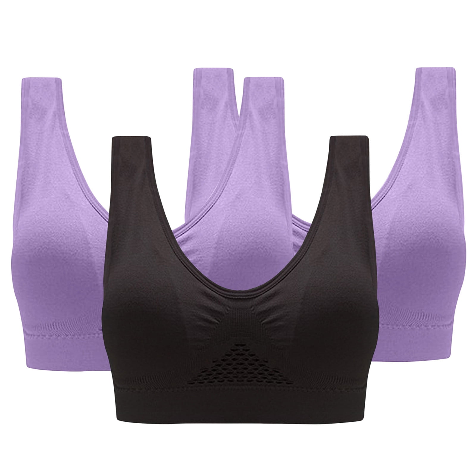 Ashirexll Bras for Women Fixed Cup Front Button Bra No Steel Ring Bra ...