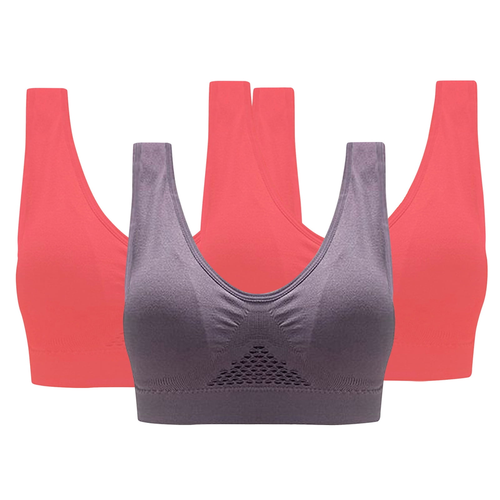 Ashirexll Bras for Women Fixed Cup Front Button Bra No Steel Ring Bra ...