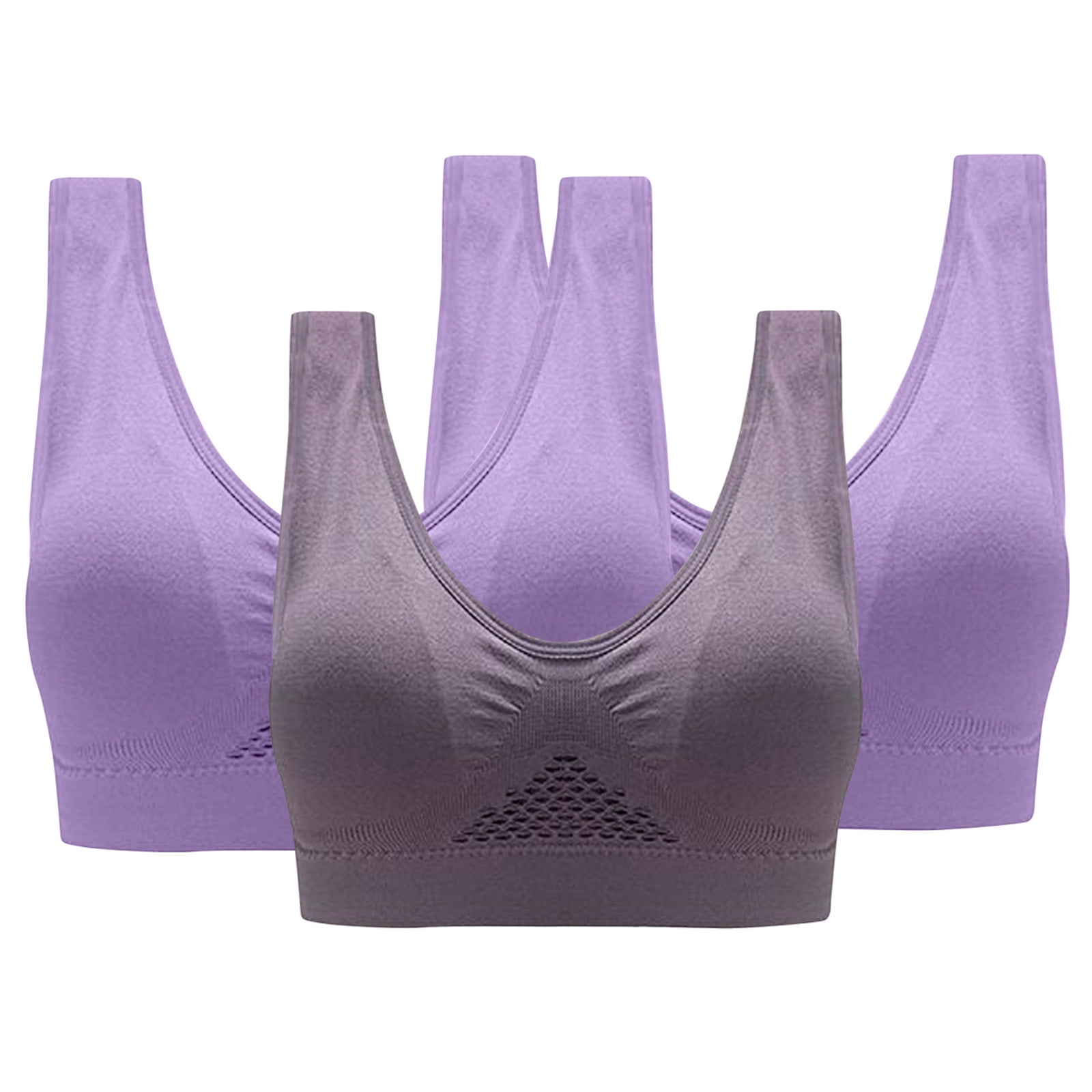 Ashirexll Bras for Women Fixed Cup Front Button Bra No Steel Ring Bra ...