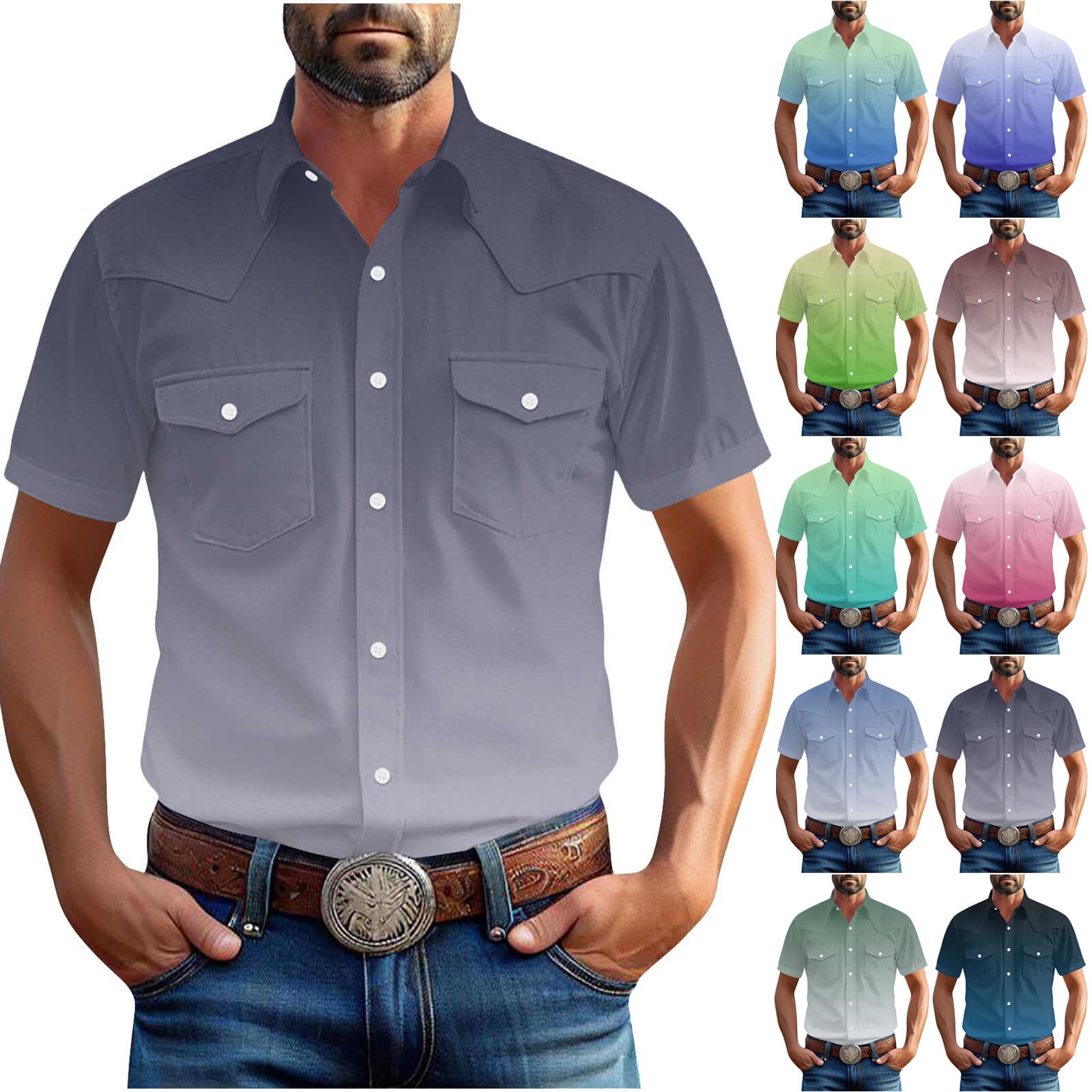 Ashirexll Button up Shirt Men, Big and Tall Shirts for Men, Plus Size ...