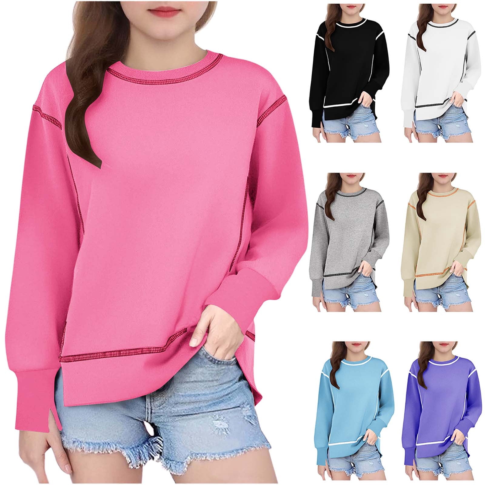 Ashirexll Crewneck Sweatshirts Sweatshirts For Girls Trendy 6-15 Years ...
