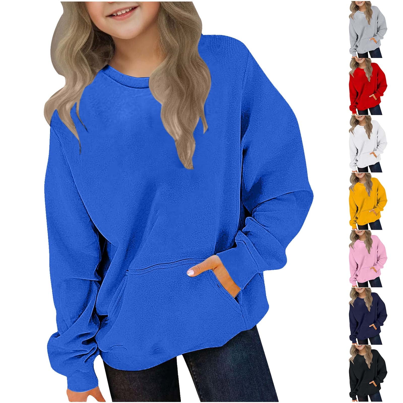 Ashirexll Fall Sweatshirts for Girls Crewneck Sweatshirts 2-12 Years ...