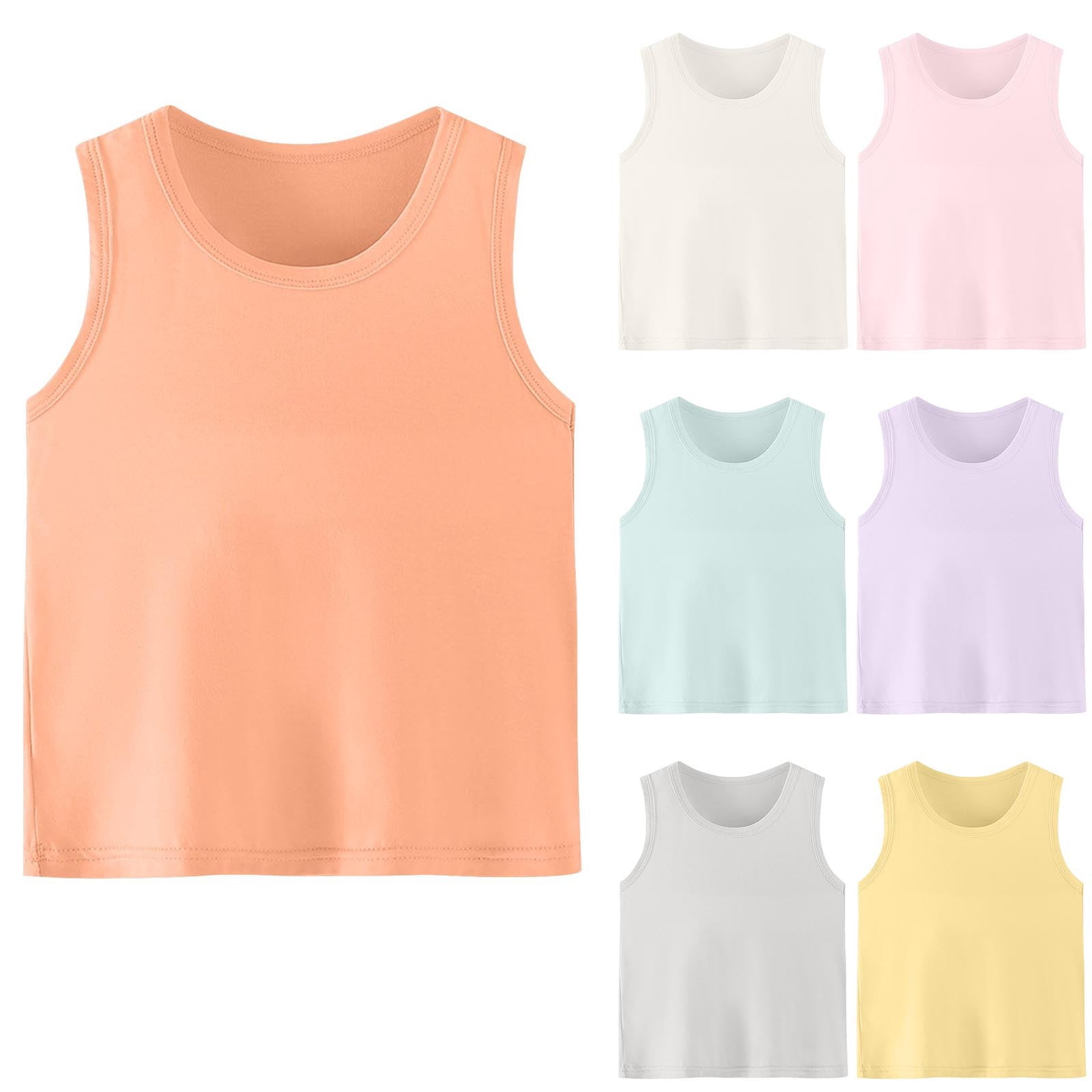 Ashirexll Fall Vest Boys Tank Tops for Kids 2-15 Years Solid Color ...